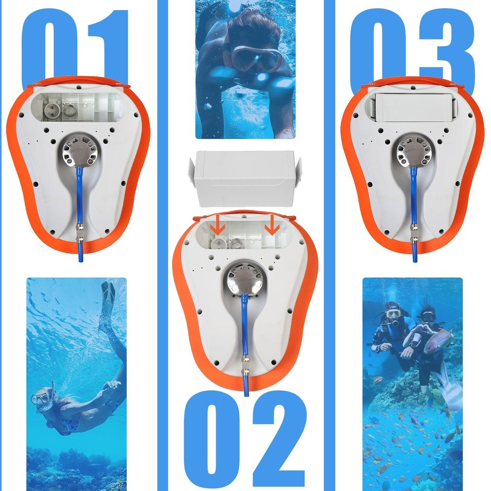 Grade 15M Scuba Diving Ventilator Portable Rechargeable Tankless Diving ...