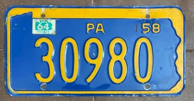 Pennsylvania 1964 License Plate # 30980 | eBay