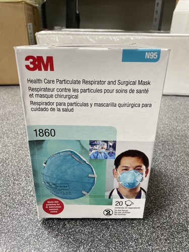 3M 1860 Health Care N95 Disposable Surgical Mask Box Of 20 ...