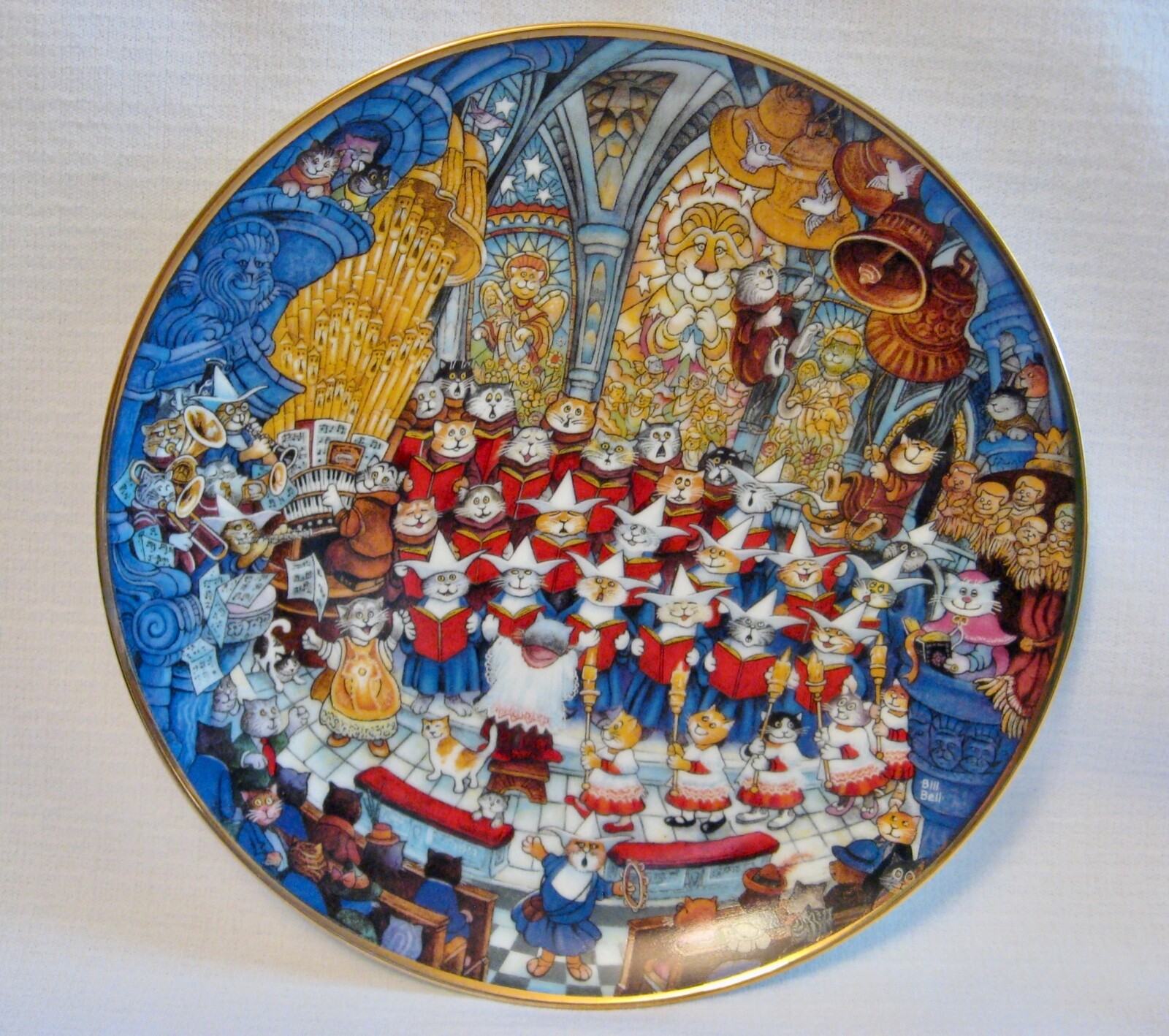 BILL BELL Santa Claws & Ave Meow-A Collector Plates Cat Kitten Franklin ...
