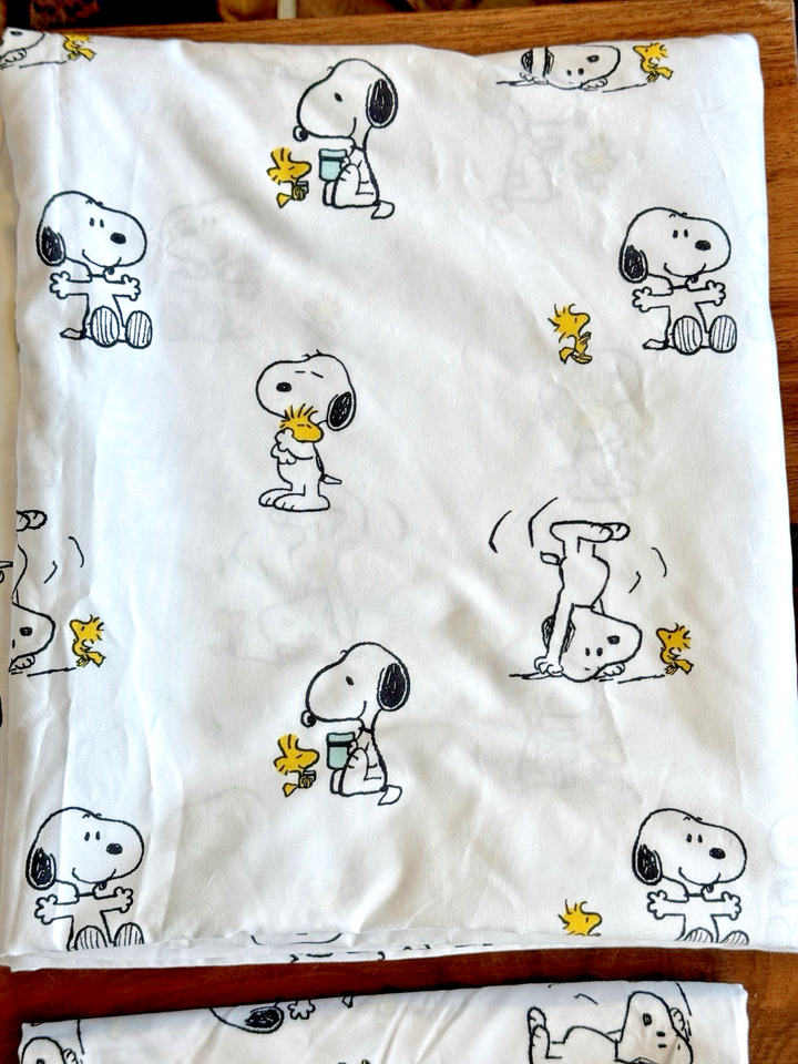 Peanuts Snoopy Woodstock Flat & Fitted Queen Sheets & 2 Std Pillow ...