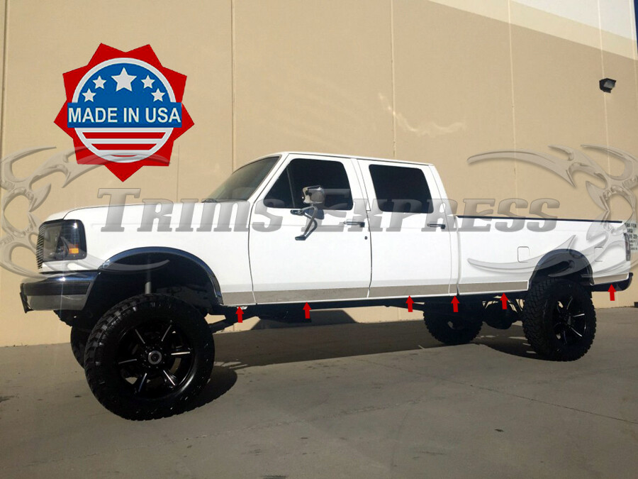 1987-1996 Ford F-250/F-350 Pickup Crew Cab Long Bed Rocker Panel Trim-3 ...