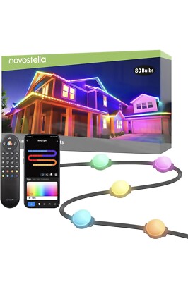 NOVOSTELLA Permanent Outdoor Lights, 100ft (50x2) with 80 LED Eaves ...