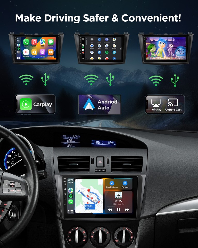For Mazda 3 Mazda3 10-13 BL 9" Android Auto 13 Car Stereo Radio GPS ...