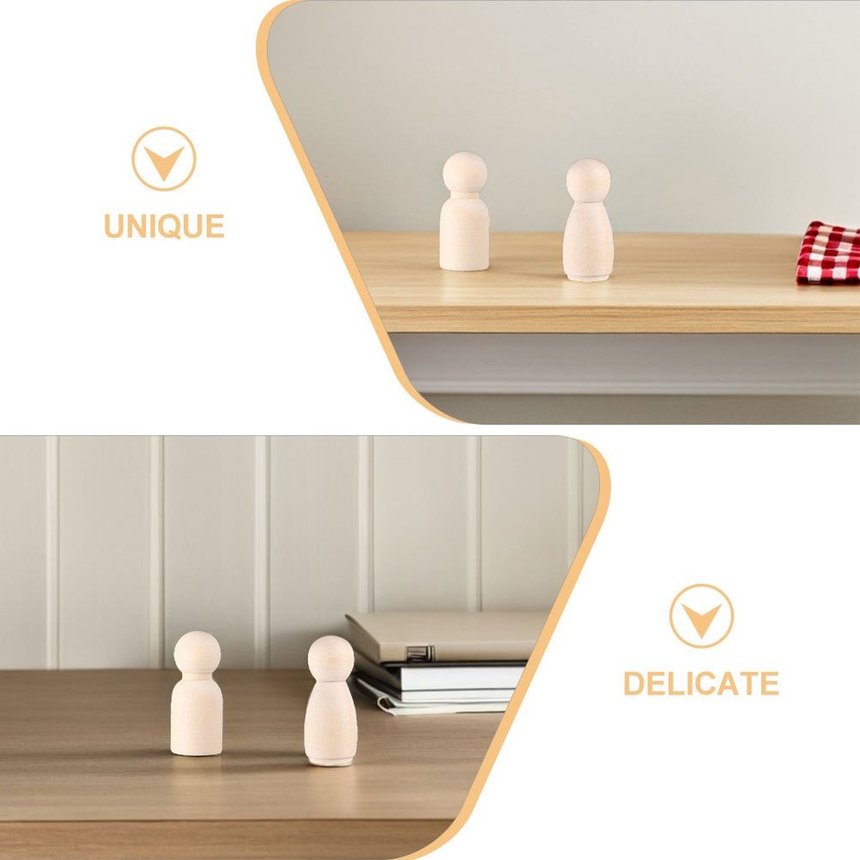 20 Pcs Diy Painting Peg Dolls Decorative Wood People Blank Wooden ...