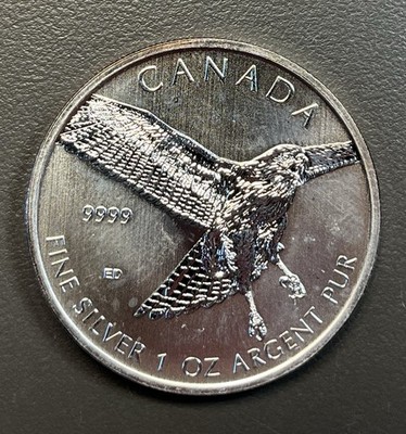 2015 Canada Silver Red Tailed Hawk Birds of Prey 1 oz .9999 Fine Silver ...