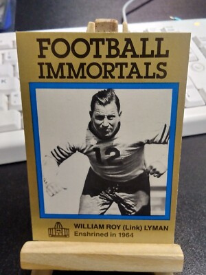 1985-88 Football Immortals #73 William Roy (Link) Lyman -Canton ...
