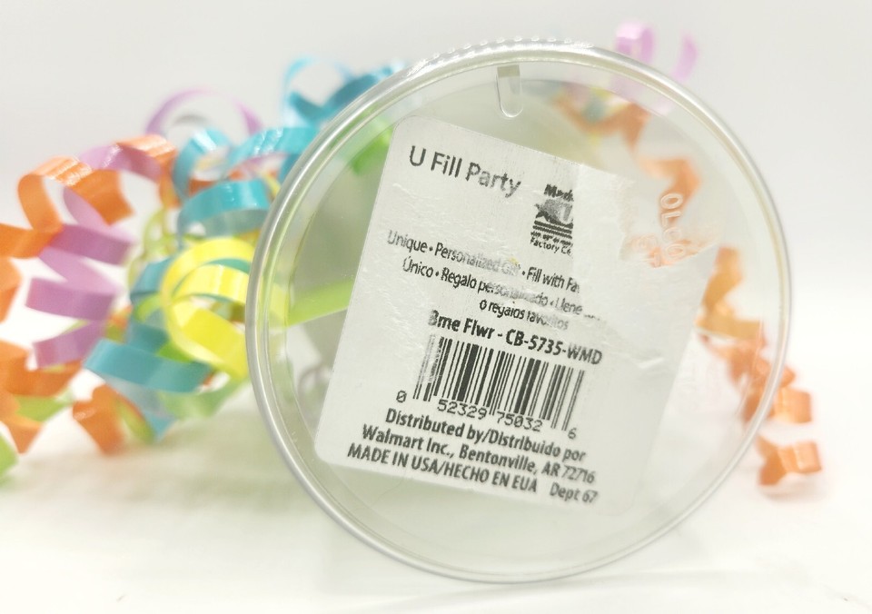 U Fill Em Party Trinket Container w/ Curly Ribbons, Balloon Holder ...