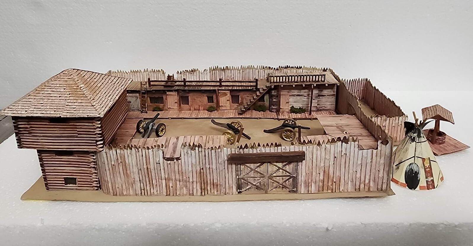 Custom HO Scale Western Army Fort - Papercraft & balsa diorama 12" x 7 ...