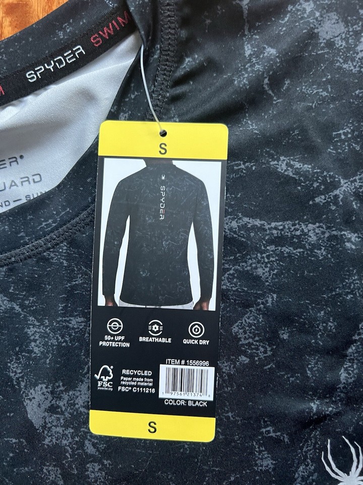 NWT Men's Spyder Long Sleeve Crew Neck Rash Guard Swim Shirt UPF50 ...