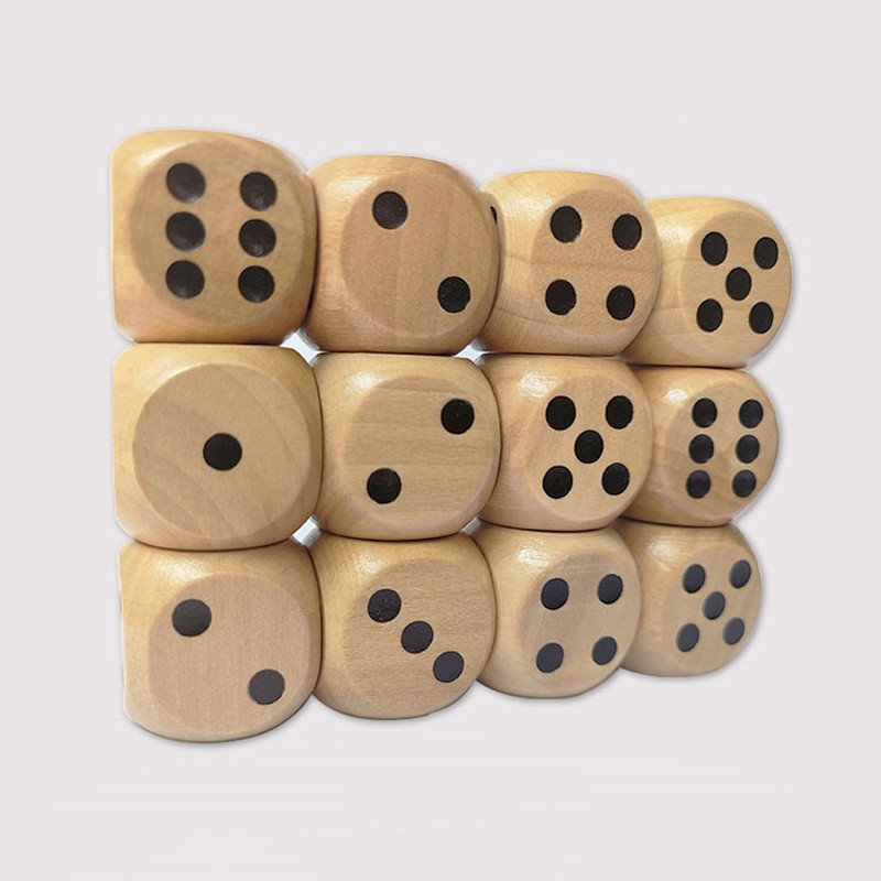 Large Wooden Dice Six Sided Spot Dice D6 RPG for Board Games 18mm 20mm ...