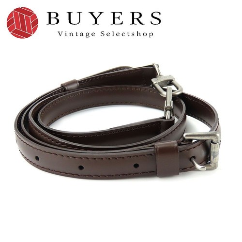 Used Louis Vuitton Shoulder Strap Leather Brown Adjustable Matte Silver ...