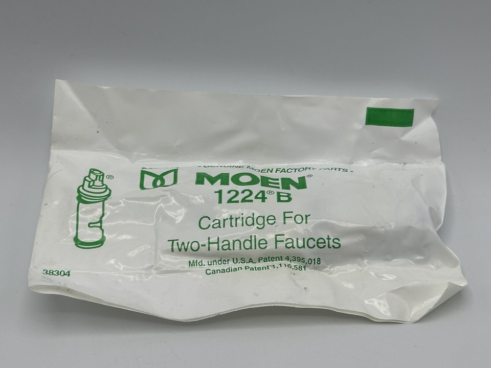 2 Genuine MOEN 1224B Cartridge Replacement for Two-Handle Faucets 38304 ...