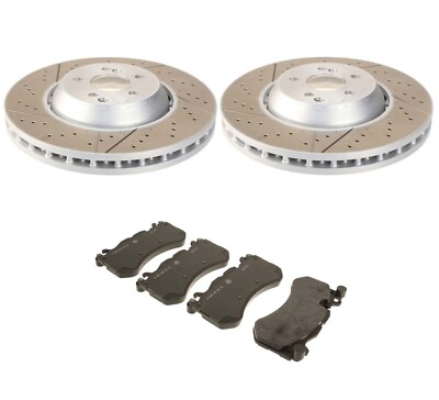 SHW OEM Front Brake Kit 360mm Drilled Disc Rotors Genuine Pads for W204 ...