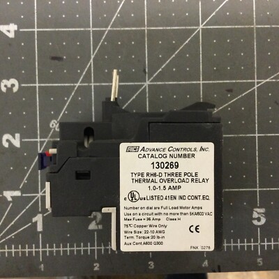 ACI Advance Controls Inc Overload Relay 130269(LN33W) | eBay