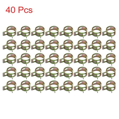 40pcs Fuel Line Hose Spring Clip Water Pipe Air Tube Clamp for Car 16MM ...
