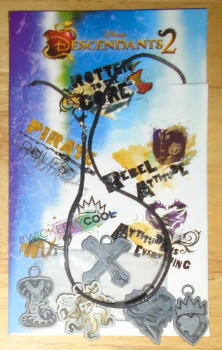Descendants 2 Necklace Black Chain VK Charms Five COMPLETE! Uma Mal ...
