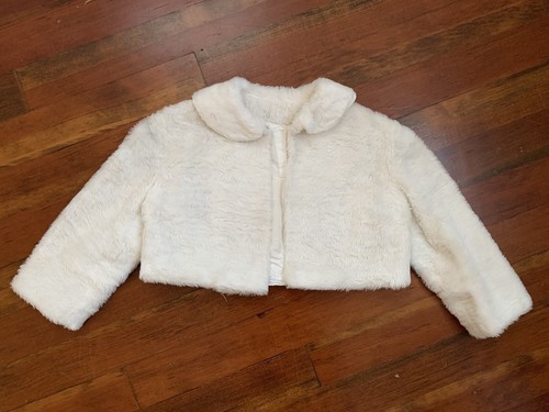 Vintage White Faux Fur Jacket Shrug Capelet Easter Party Concert Girls ...
