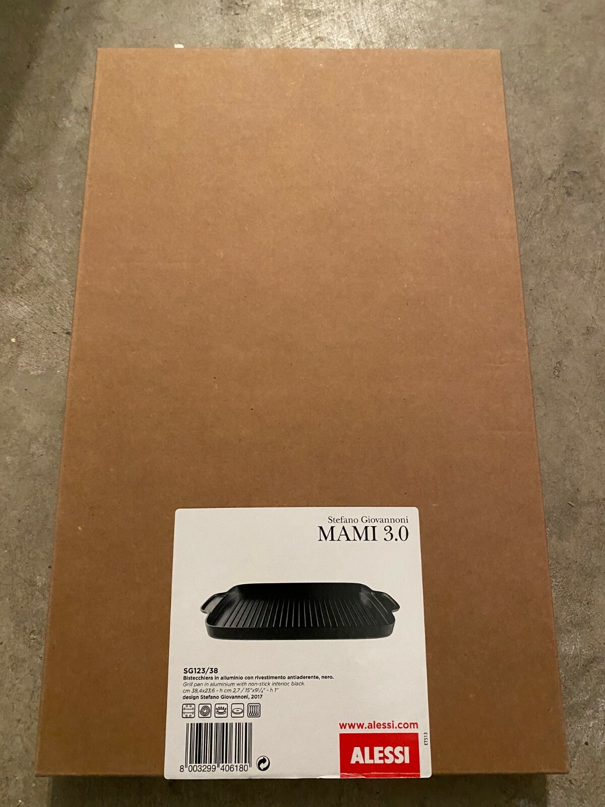 Alessi SG123/38 Mami 3.0 Grill Pan with Handles - Black, Retails for ...