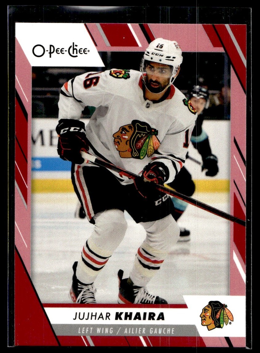 2023-24 O-Pee-Chee Red Border Jujhar Khaira Chicago Blackhawks #499 | eBay