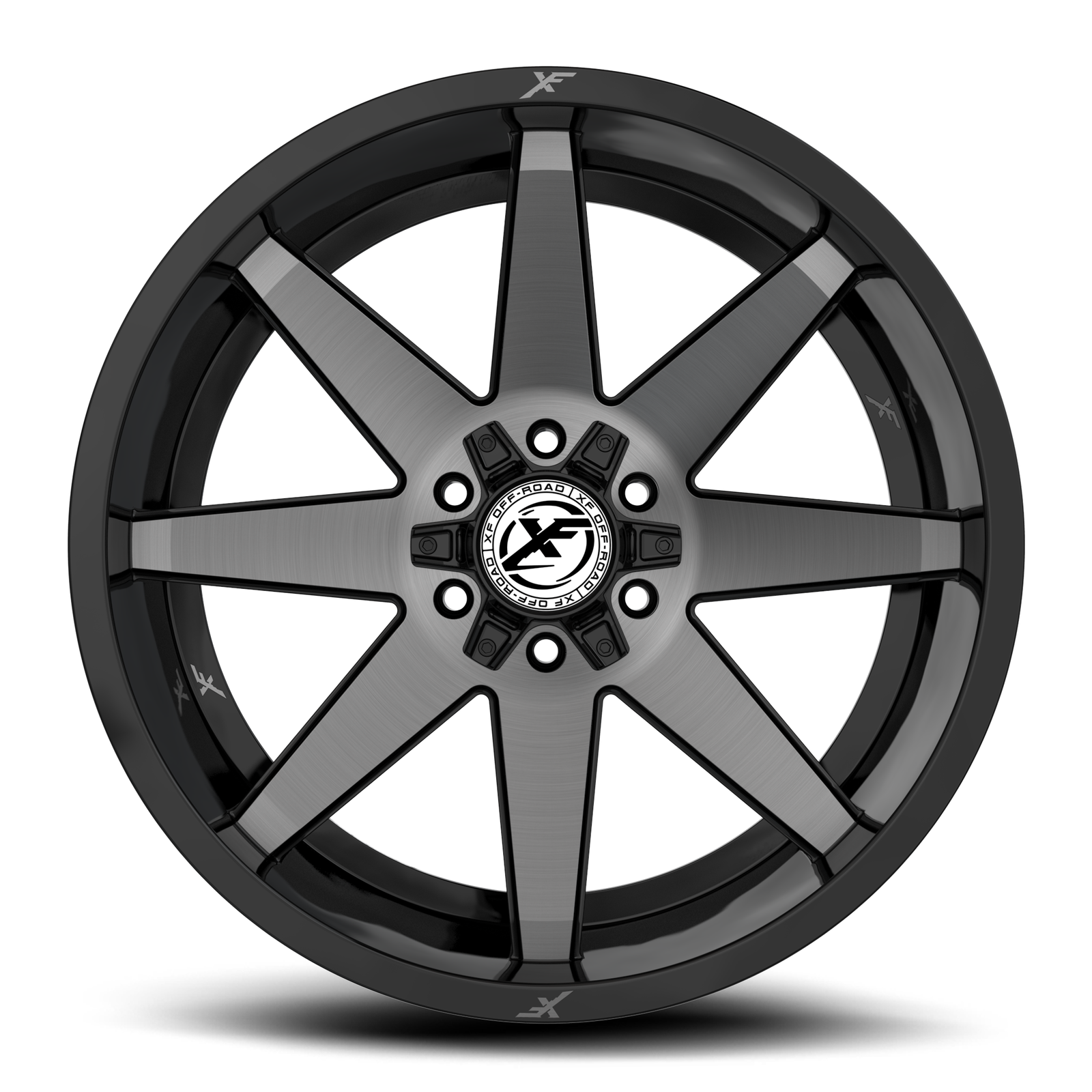 Set 4 20" XF Off-Road XF-236 Black Brushed DDT 20x10 Wheels 5x5 5x5.5 ...