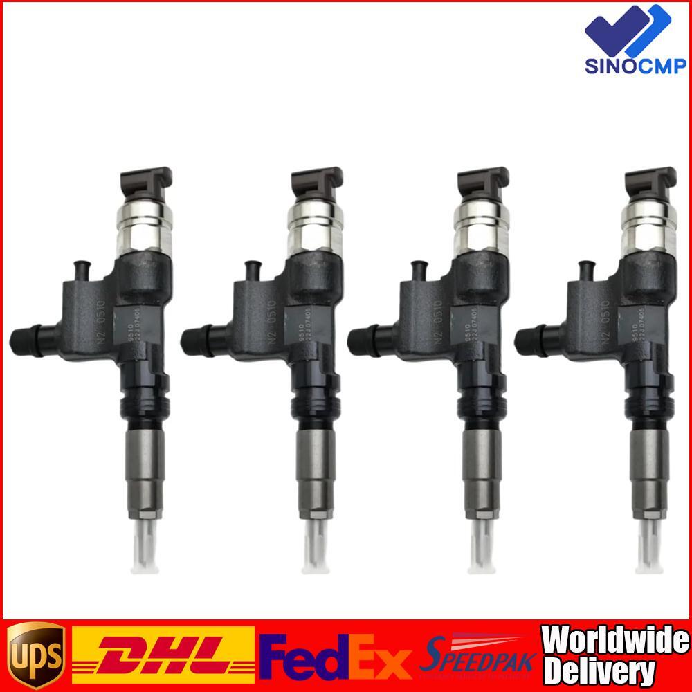 4pcs Fuel Injector 095000-6520 095000-6521 23670-E0091 for HINO N04C ...