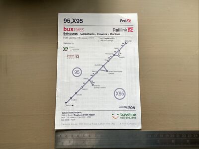 First Borders Edinburgh Scottish Bus Group Service 95 X95 Timetable ...