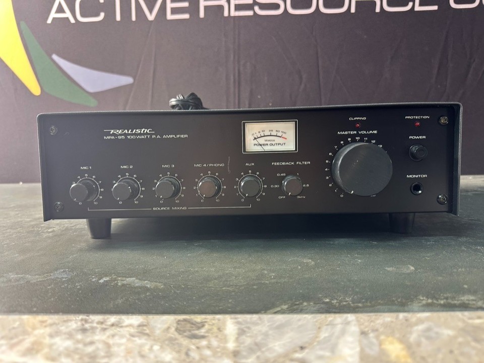 Realistic MPA-95 100 Watt PA Amplifier Black - Powers On | eBay