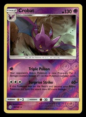 Crobat Reverse Holo SM Base Set 56/149 MP Pokémon TCG | eBay