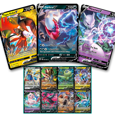 3 Random V + 1 Legendary & Mythical V Pokemon Card Darkrai Mewtwo Mew ...