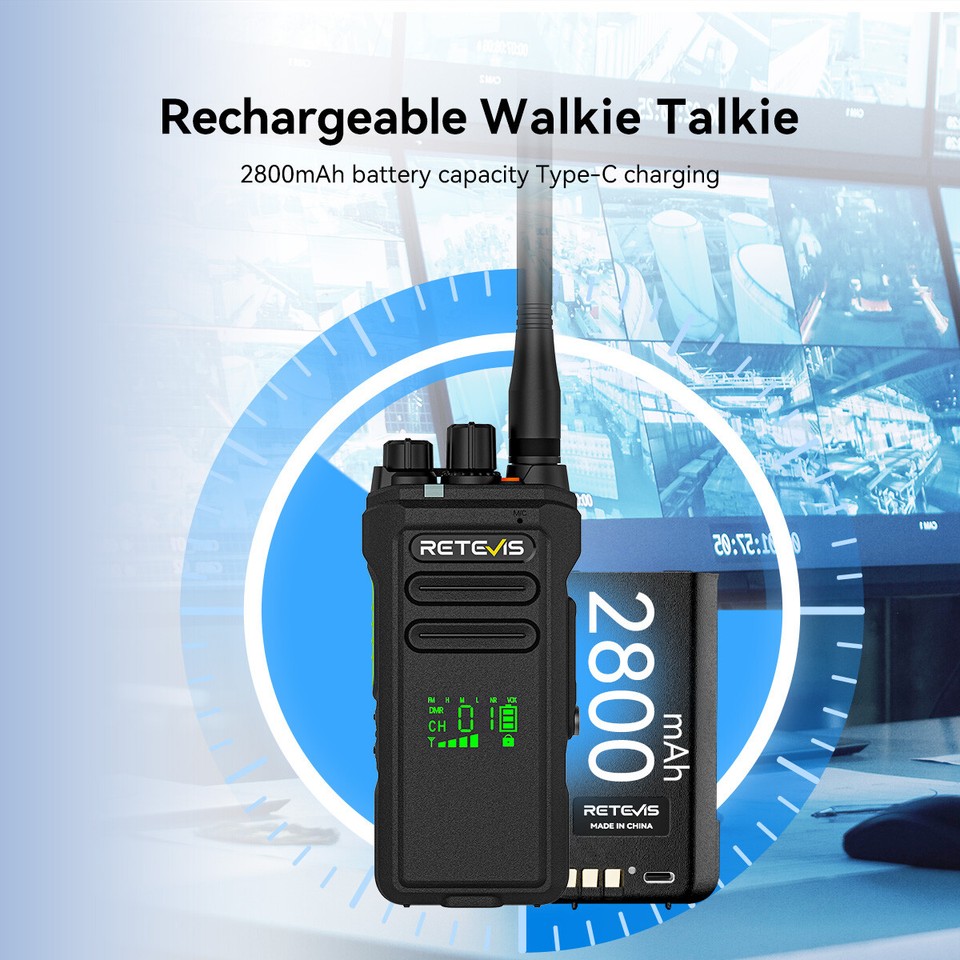 Retevis DMR IP67 Waterproof AES256 Noise Cancelling Two Way Radio CTCSS ...