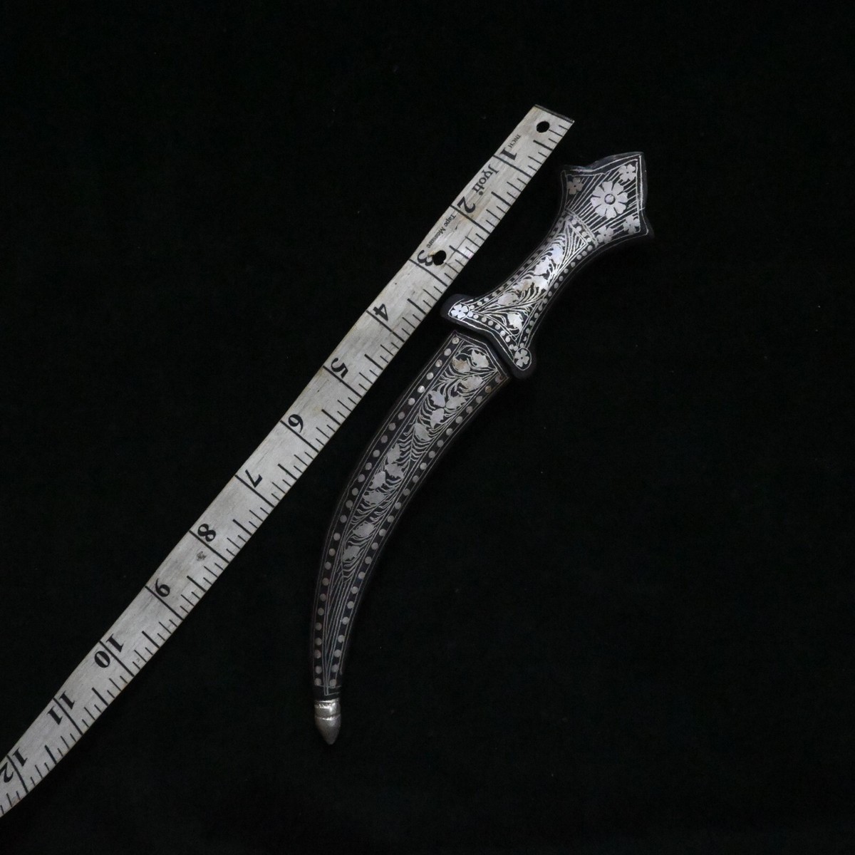 Indo Persian Mughal Islamic Silver Damascus Sosun Pata Assorted