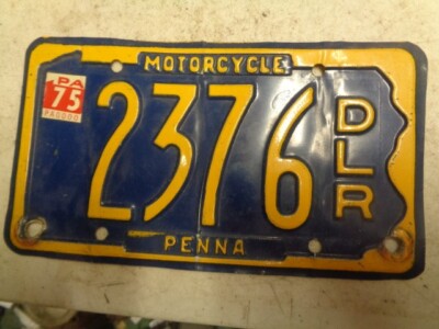 1975 Pennsylvania Motorcycle Dealer License Plate Good Condition # # | eBay