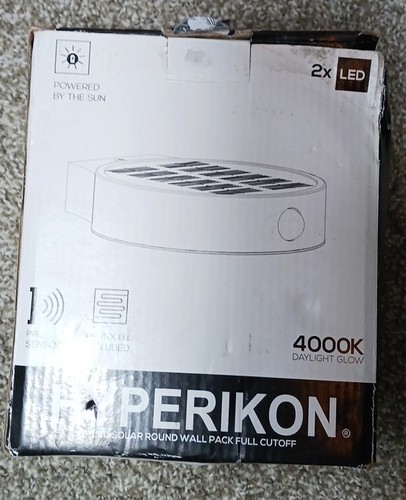 HYPERIKON Solar LED Wall Light PIR Sensor, Round Full Cut Off 2 PK W ...