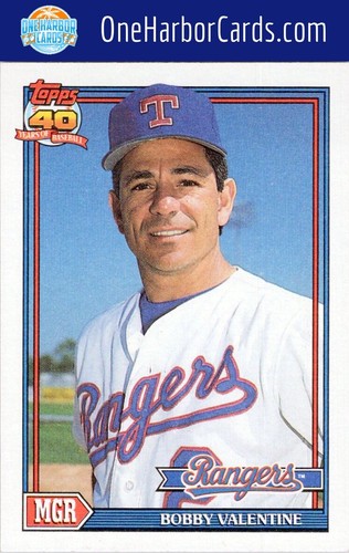 1991 Topps Texas Rangers #489 Bobby Valentine | eBay