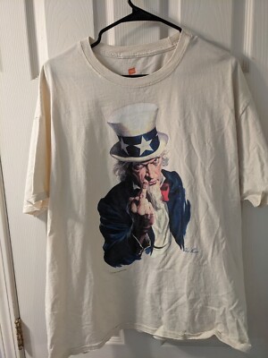 Uncle Sam Alex Ross Middle Finger Graphitti Designs T Shirt Size XL | eBay