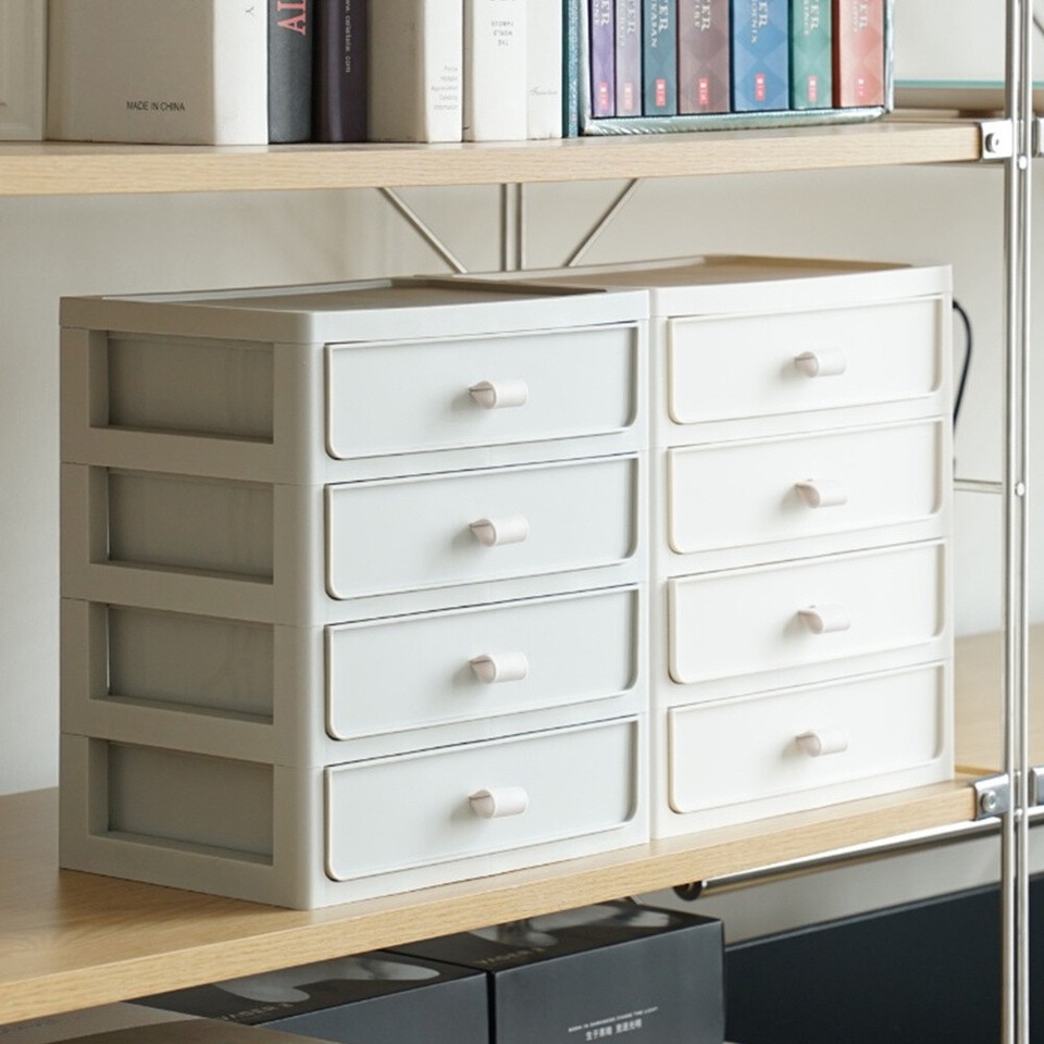 2-4 Tier Large Storage Box Office Home Desk Cosmetic Stationery Case ...