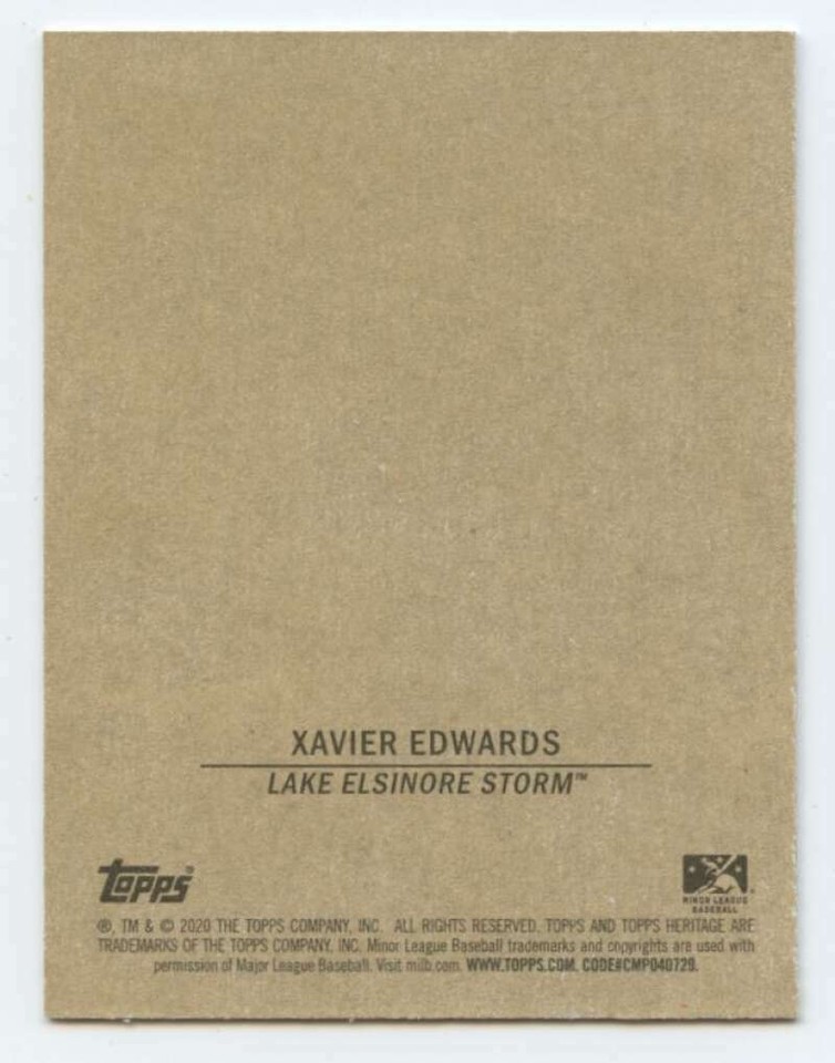 2020 Topps Heritage Minors 1971 Bazooka Numbered Test Xavier Edwards RC ...