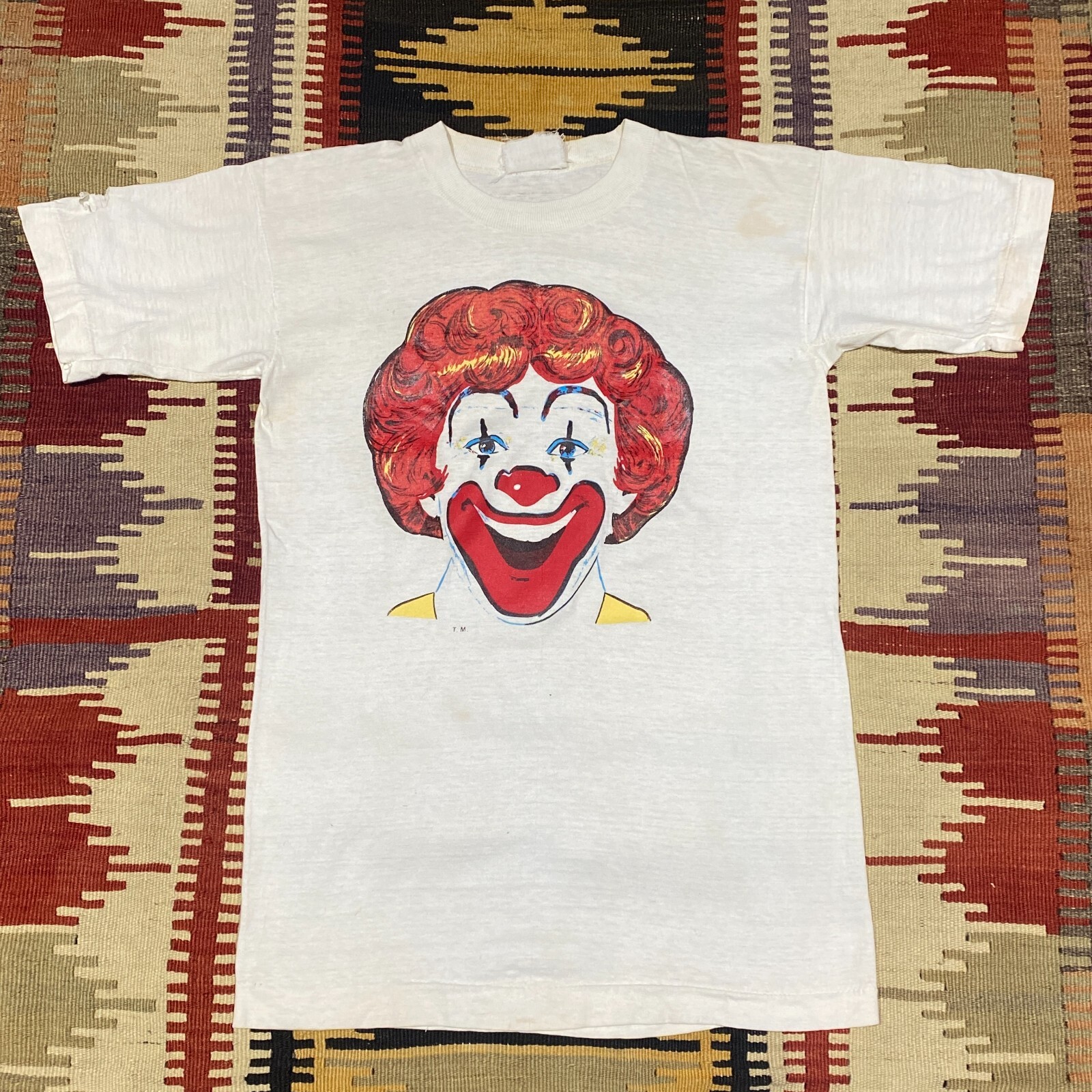 Vintage 1970s Ronald Mcdonald Clown Shirt Medium - Gem