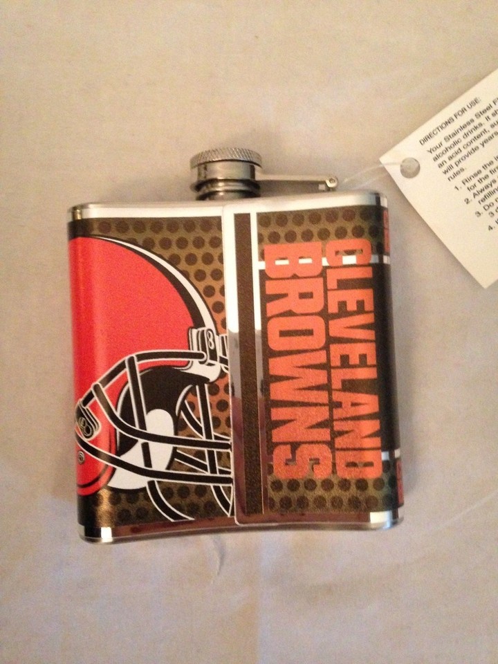 Cleveland Browns NEW 6 oz. Stainless Steel Flask . NFL Football ...