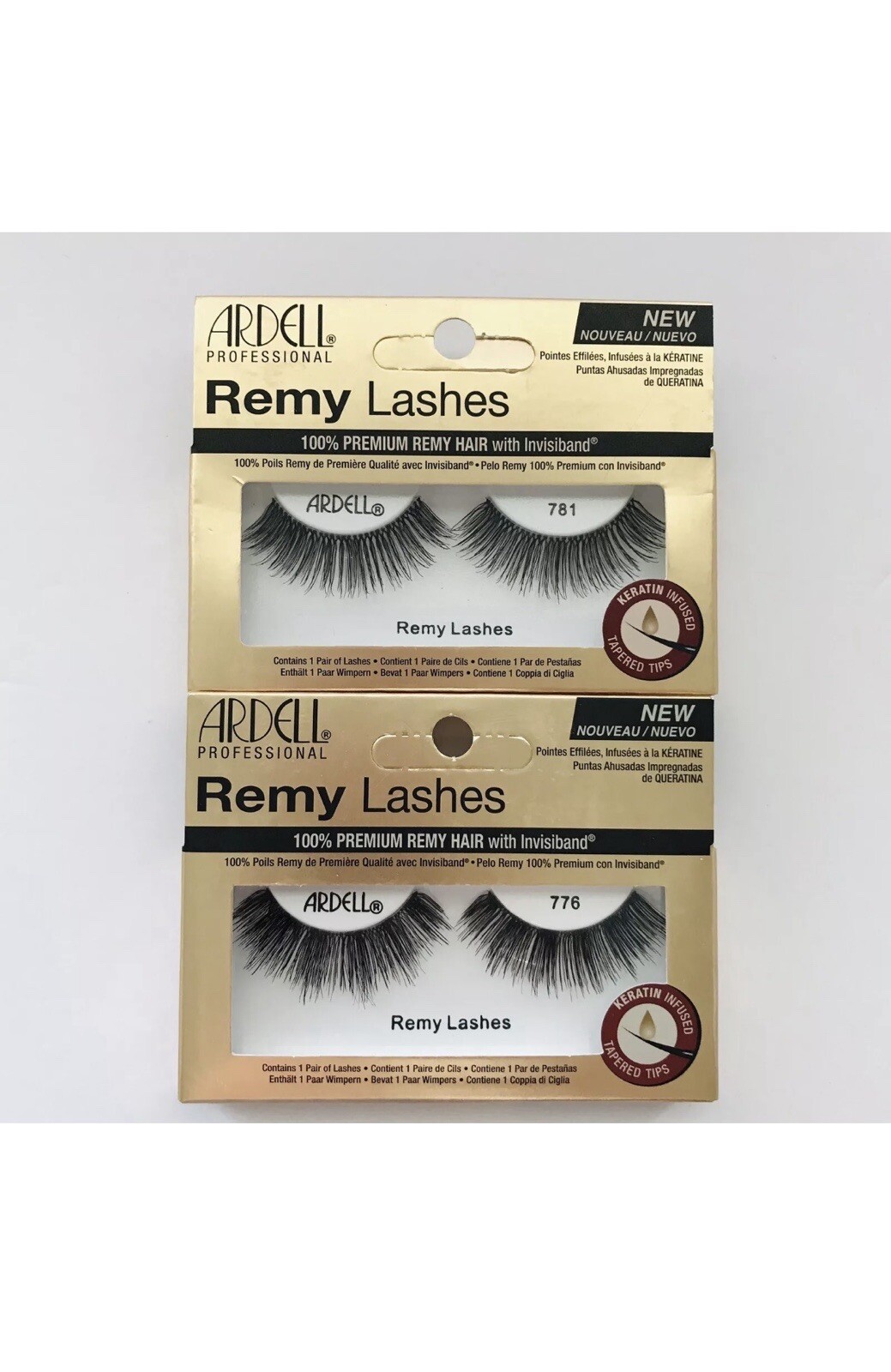 Ardell Professional Remy Lashes False Eyelashes # 776 Black Invisiband Lot of 2 | eBay