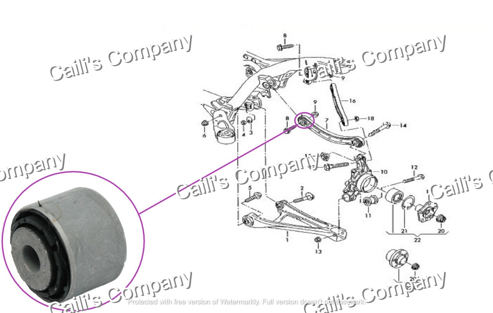7L0505398 For 2010 VOLKSWAGEN TOUAREG Rear Upper Control Arm Inner ...