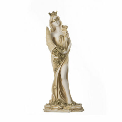 Goddess Of Wealth Tyche Lady Luck Fortuna Statue Alabaster Sculpture ...
