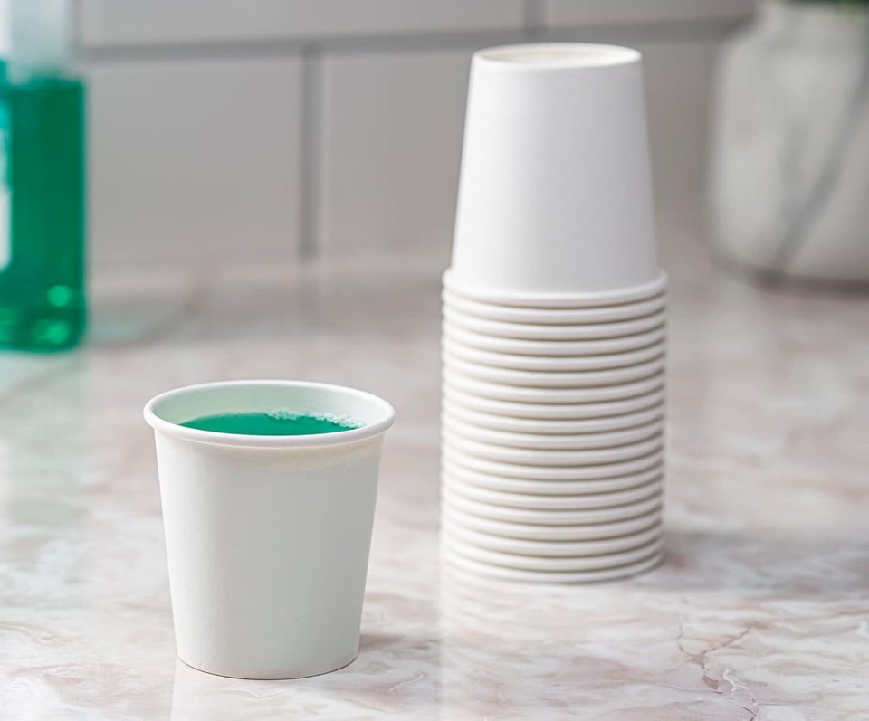 White Paper Cups Single Wall Recyclable For Drinking Water Cold Drinks ...