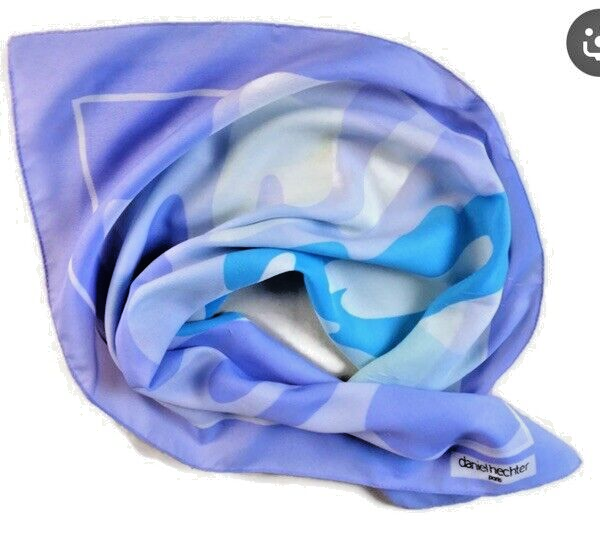 Daniel Hector-Made in PARIS Blue & Lavender Camouflage 26” X 27”. | eBay