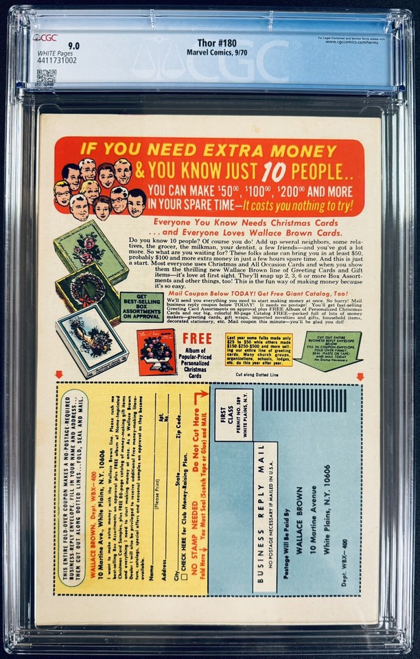 THOR #180 CGC 9.0 WHITE PAGES 1970 Mephisto Appearance | eBay