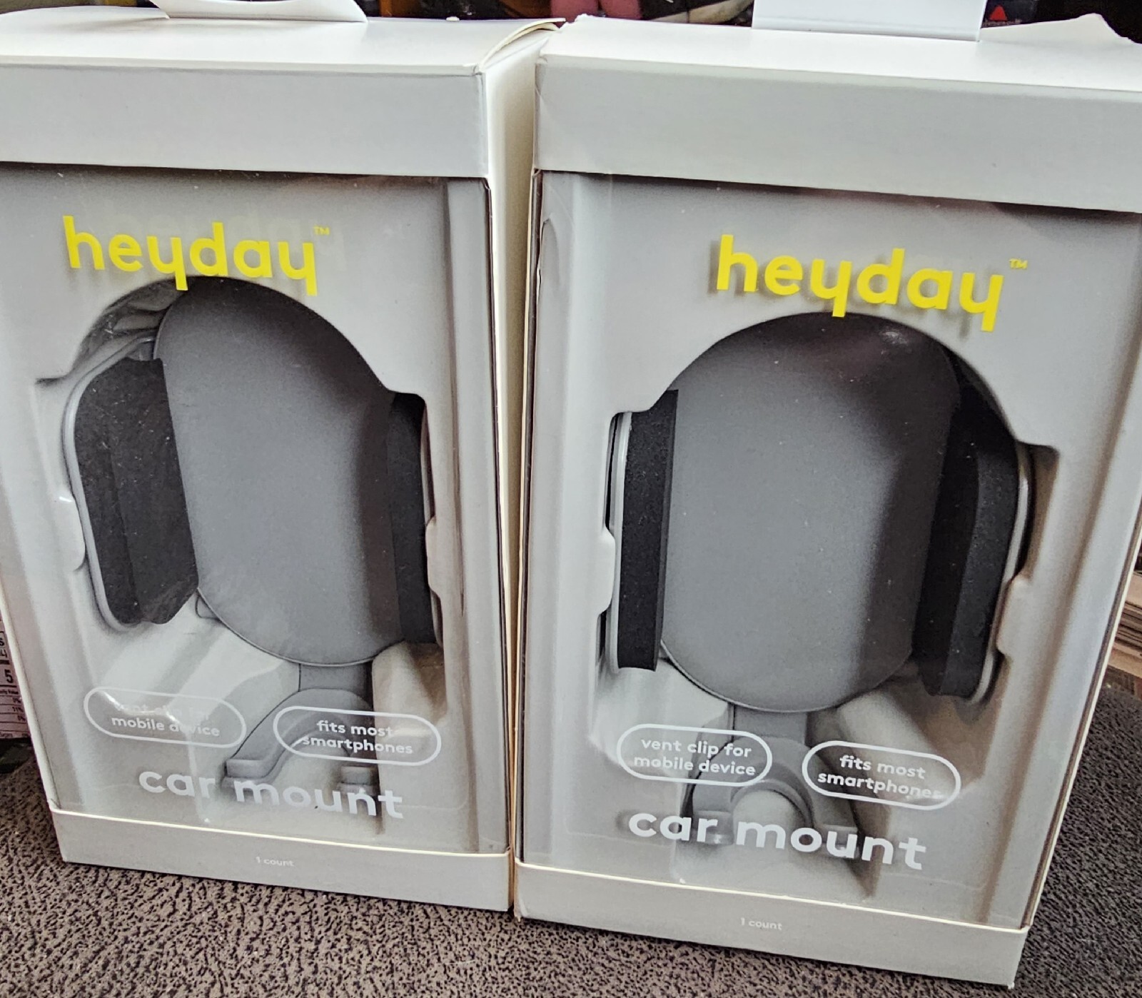 Lot Of TWO Heyday Car Mount Vent Clips for Mobile Devices-Grey/Wild ...