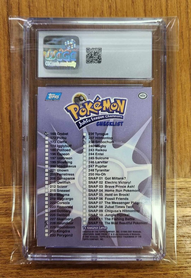 CGC 3 Checklist Pokemon Topps (2001) Johto League Champions - Silver ...