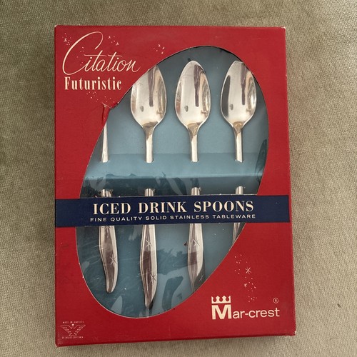 Rare Mar-Crest Citation Futuristic Atomic Starburst Iced Drink Spoons ...
