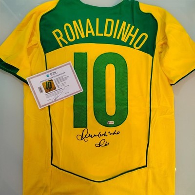 Ronaldinho Signed Autographed Brazil Jersey With COA | eBay